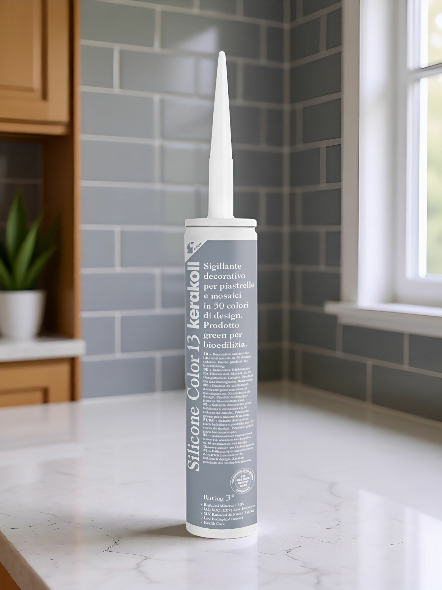Декоративный клей-герметик Kerakoll Silicone Color №13 Серо-голубой 310 мл