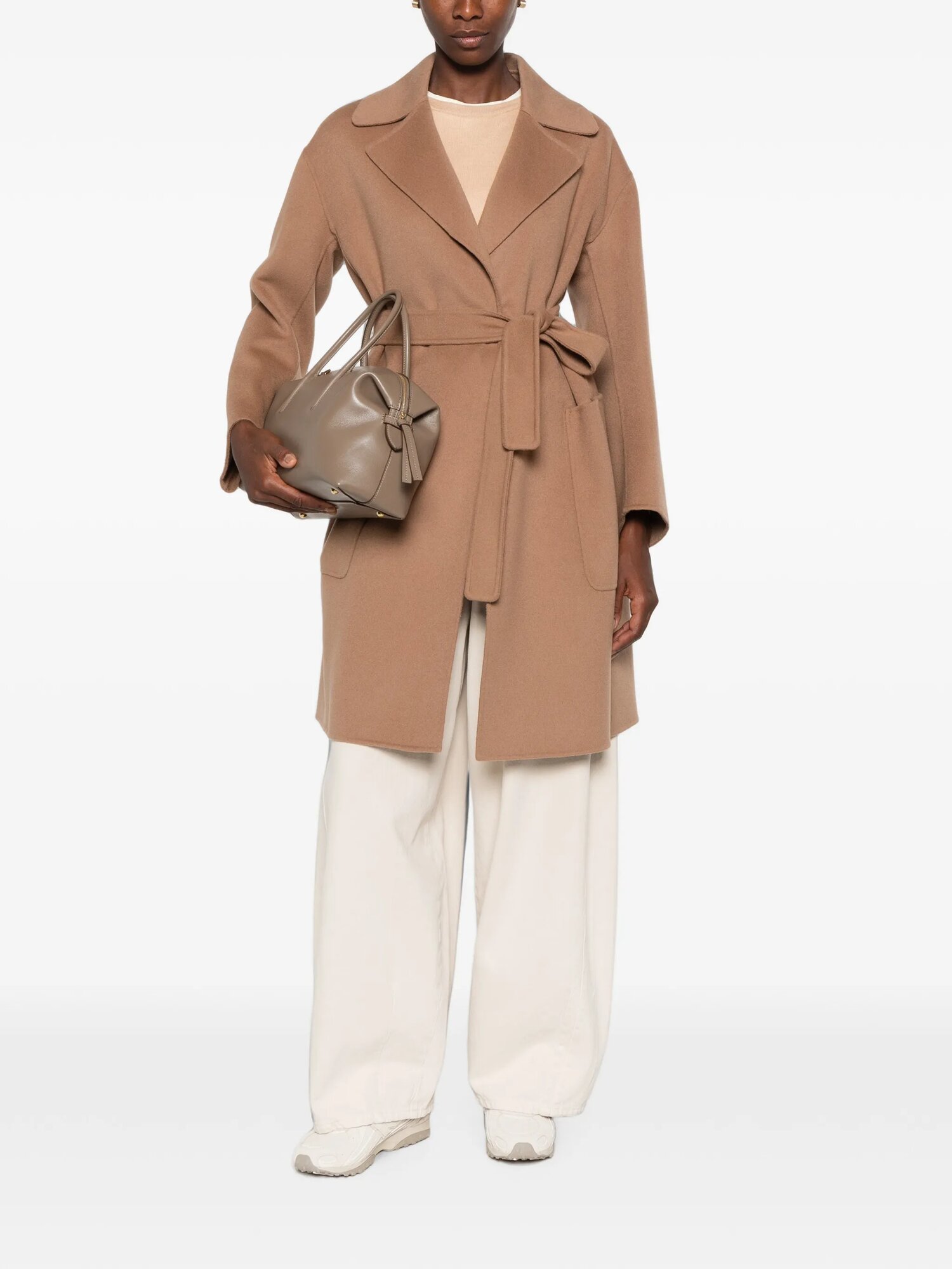 Пальто Max Mara Velo belted notch-lapel coat, размер 38, разноцветный — фото 1