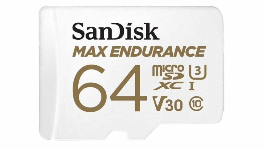 SanDisk Endurance 64 ГБ Карта памяти microSDXC, с адаптером, SDSQQVR-064G-GN6IA, белая