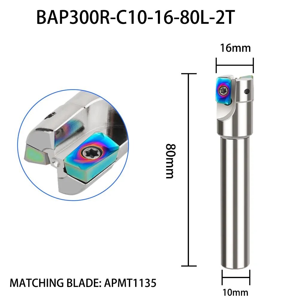 Фрезерный брус с лезвием BAP300R-C10-16-80L-2T