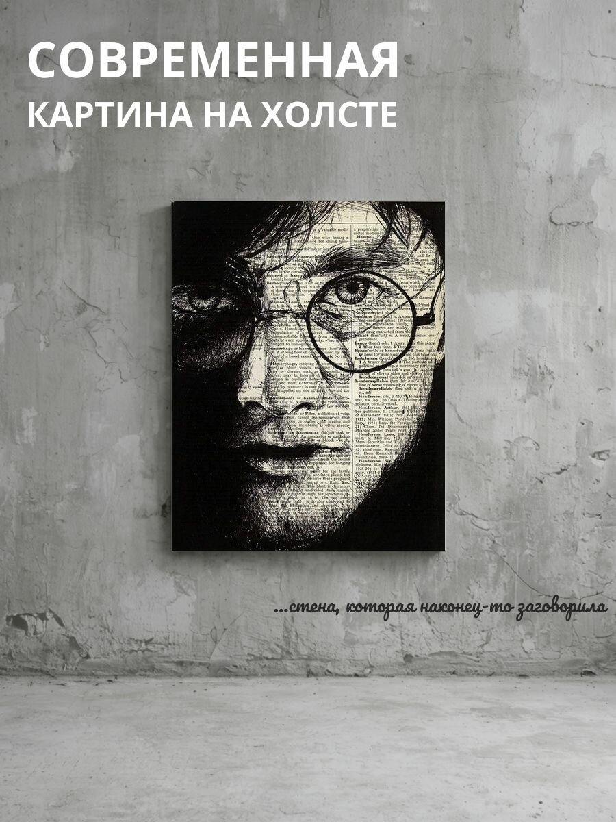Картина на холсте Лицо в очках 50x70 см