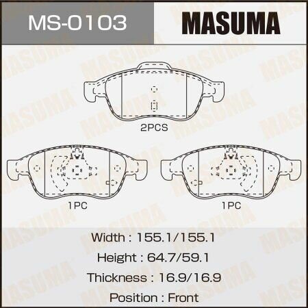 MS-0103 Тормозные колодки дисковые NISSAN/RENAULT
