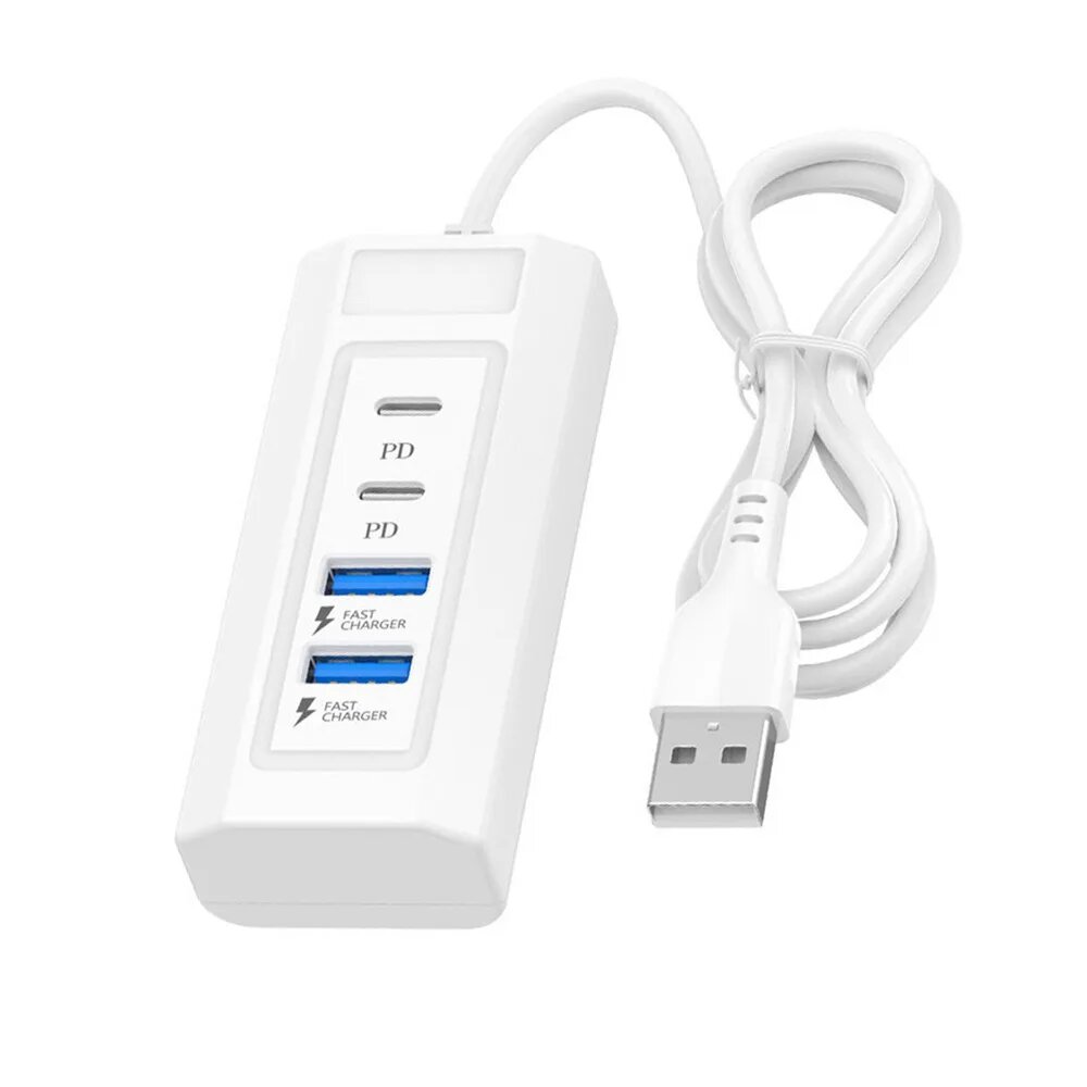 Док-станция USB с четырьмя выходами, включающая две порты Type C для смартфонов