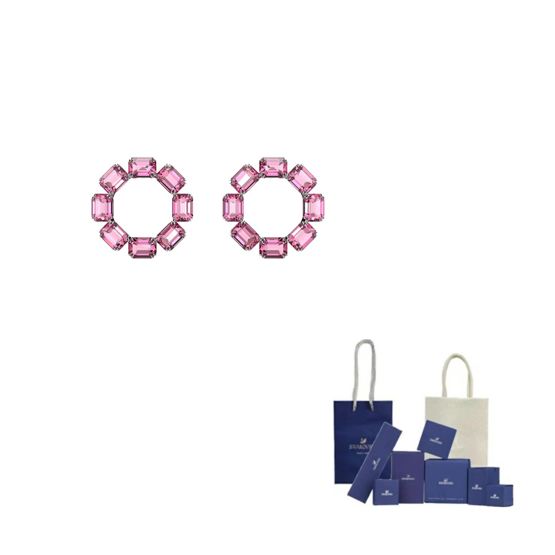 Серьги непарные, кристаллы Swarovski