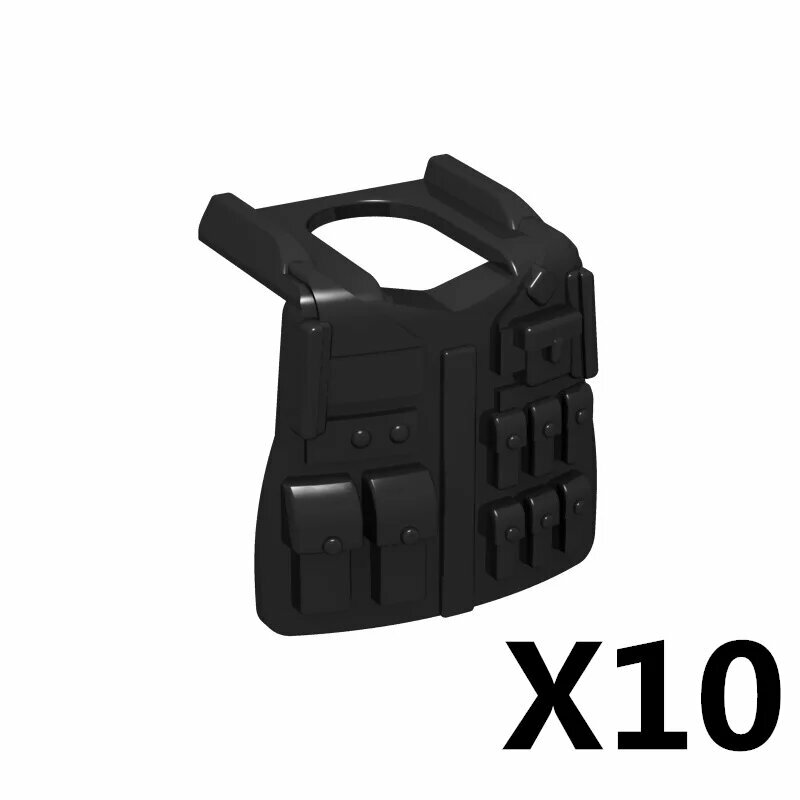 Черный бронежилет для фигурок BS291-10PCS (10 шт)