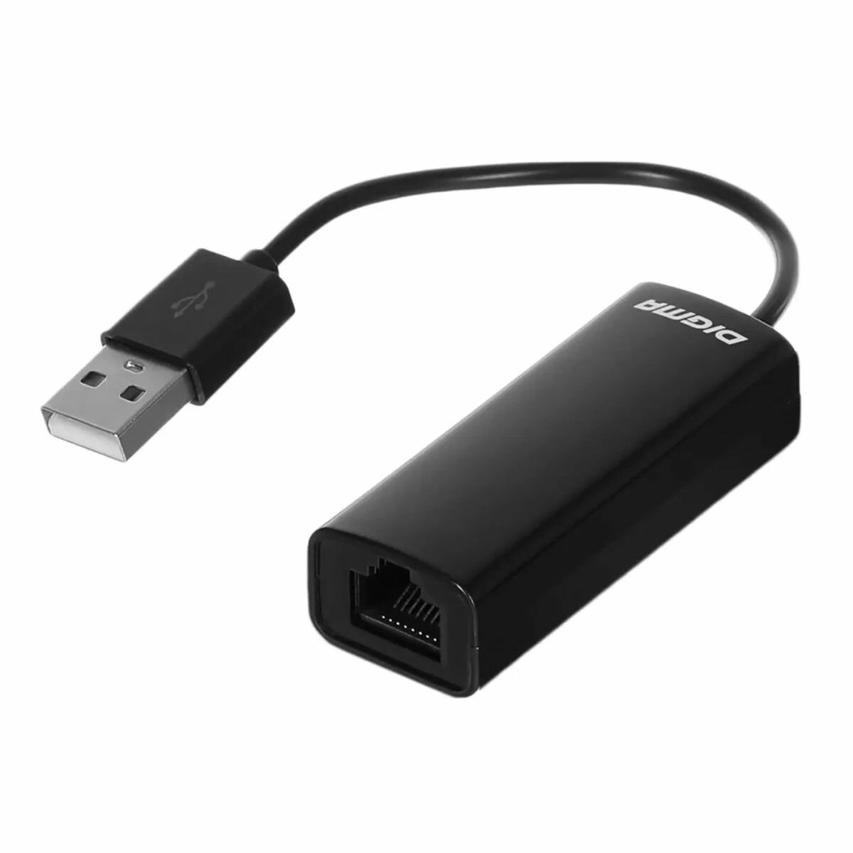Сетевой адаптер DIGMA D-USB2-LAN100, USB 2.0 на RJ-45 (100Mb), Черный D-USB2-LAN100