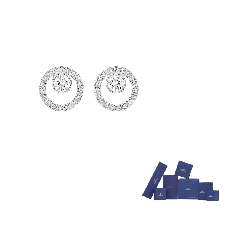 Серьги пусеты, кристаллы Swarovski
