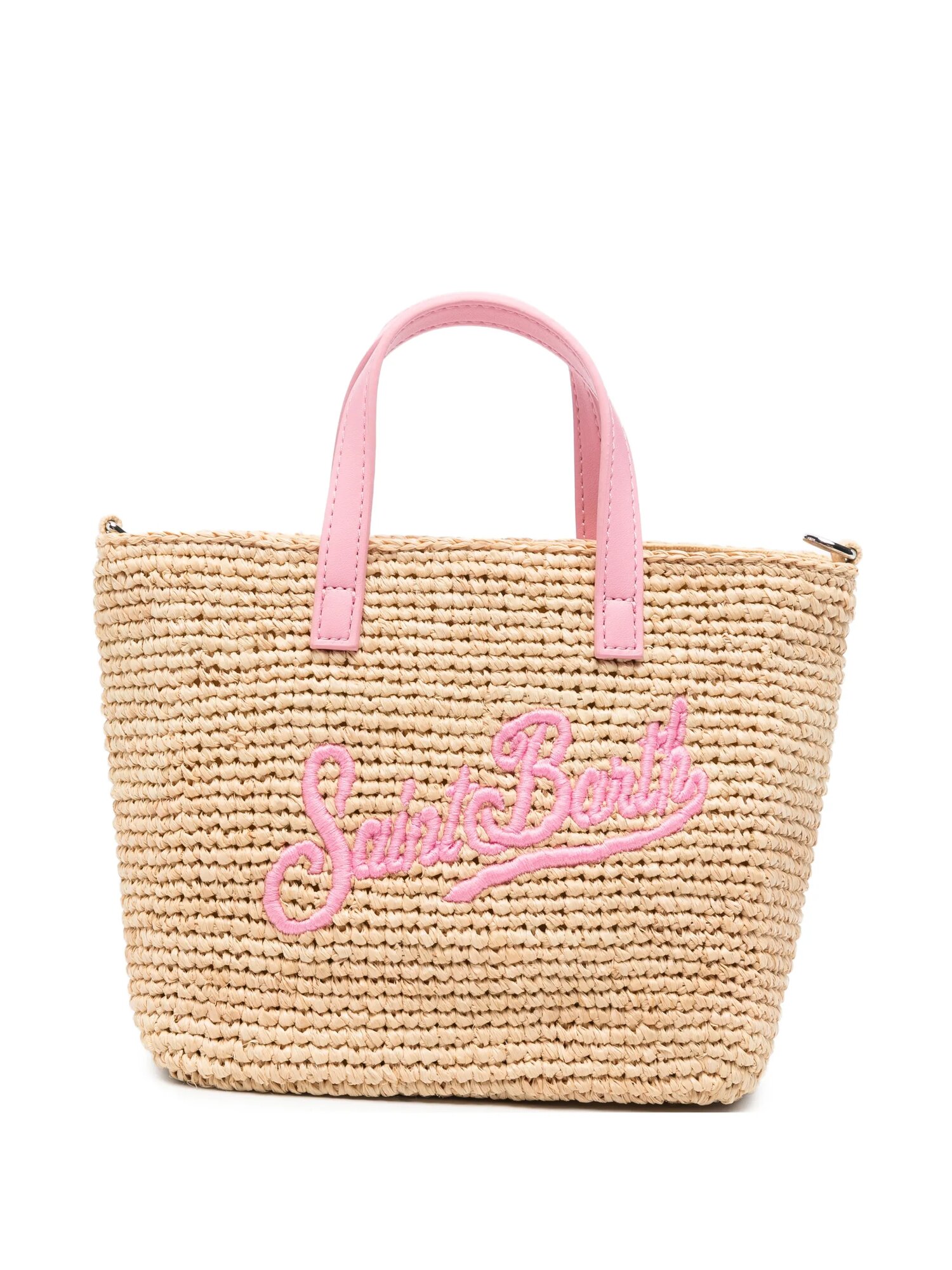 Сумка Mini City logo-embroidered woven tote bag
