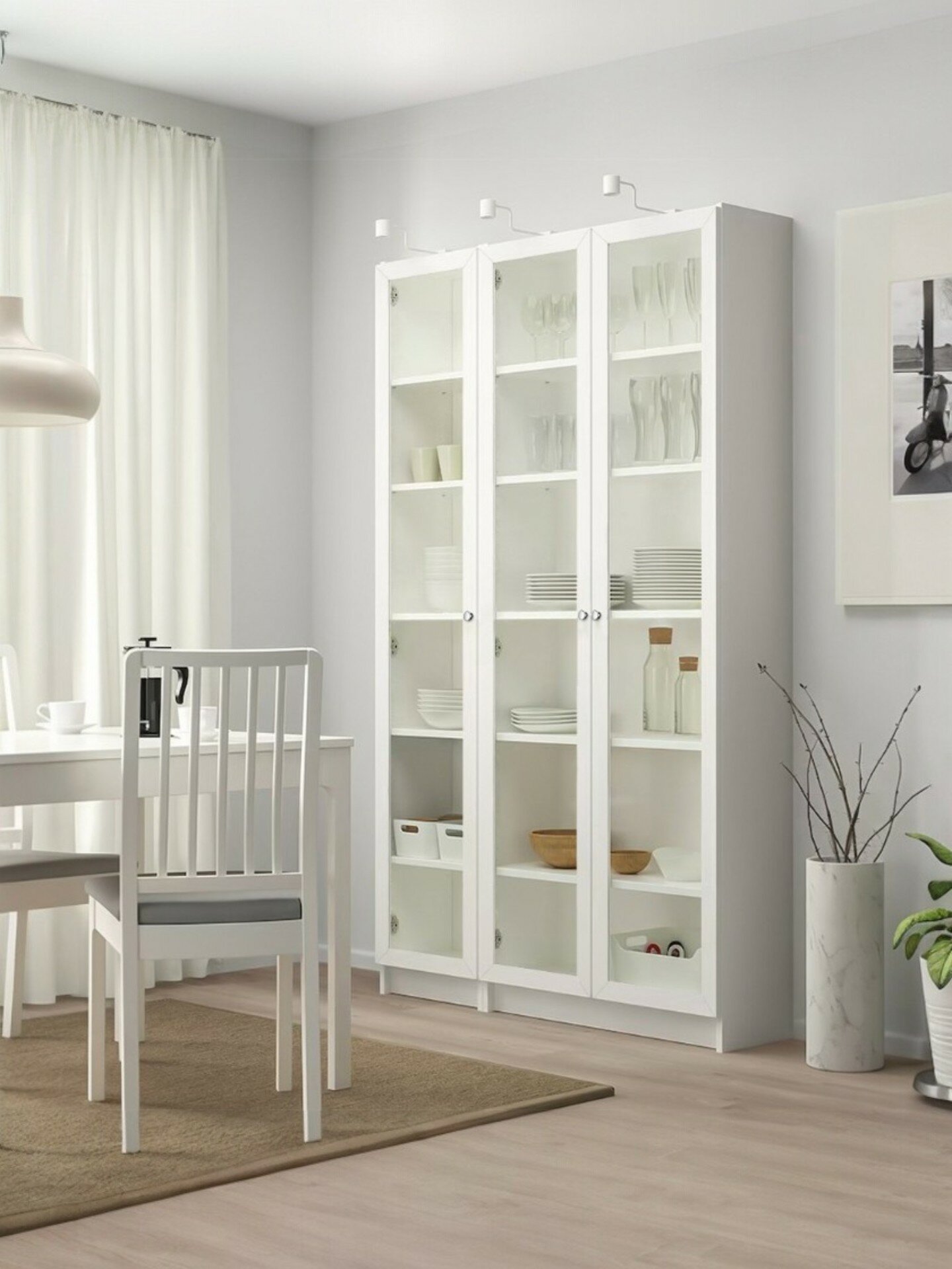 Стеллаж Билли 11 Белый Фасадный 0101 FM 120x30x202 см, Фиеста