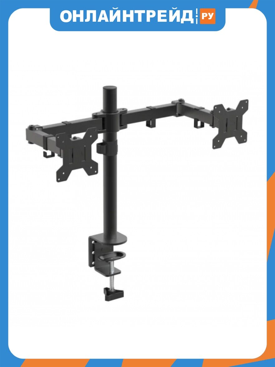 Кронштейн для монитора Filum FL-DM001DB двойной, для диагонали 10"-32" черный (FL-DM001DB)