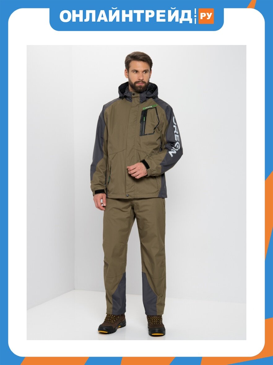 Костюм демисезонный Huntsman Орегон ткань Breathable цвет Хаки/Серый размер 44-46/182-188