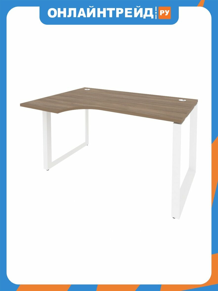 Стол эргономичный Riva CHAIR левый на О-образном м/к O. MO-SA-2 (L) Дуб аризона/Белый металл 1380*980*750 Onix