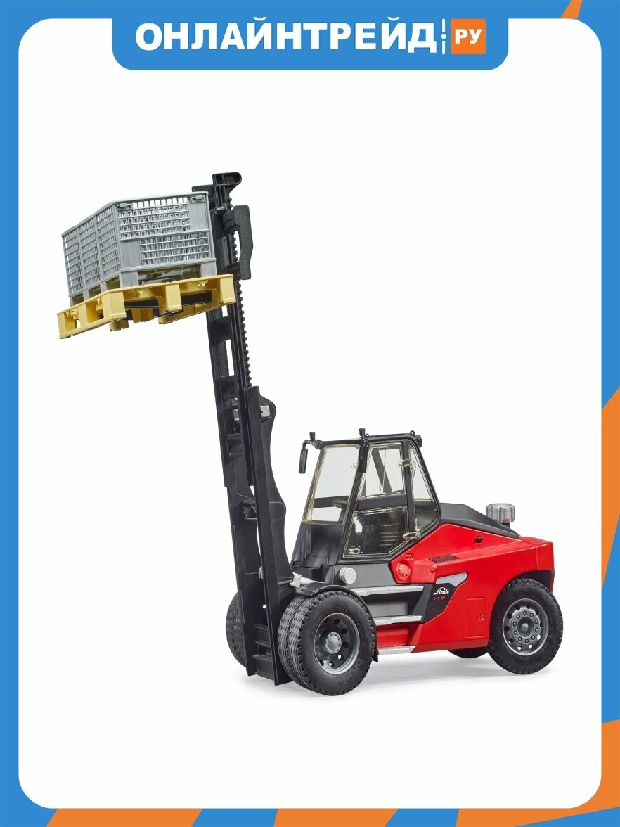 Масштабная модель Bruder 02-513 Погрузчик Linde HT160 с 3 паллетами