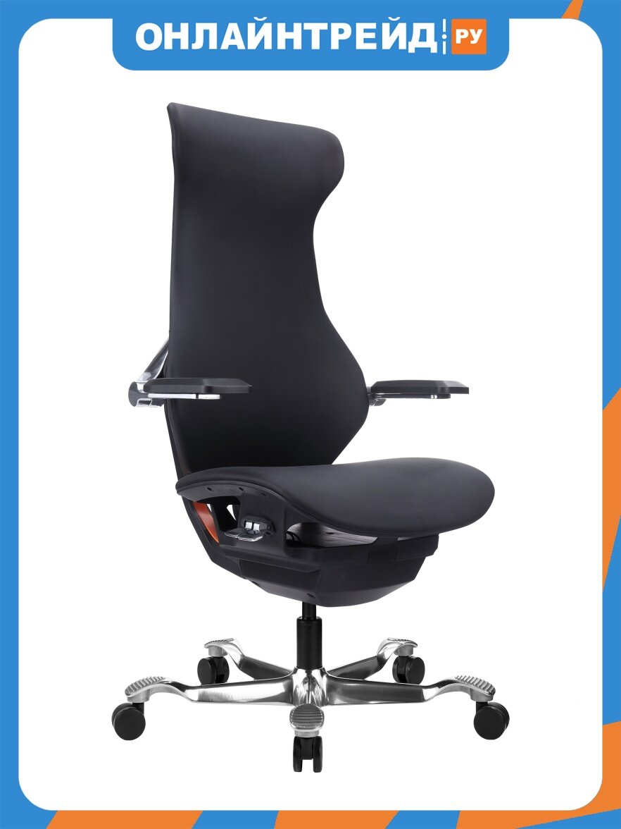Кресло руководителя Everprof Atom Black Экокожа Черный