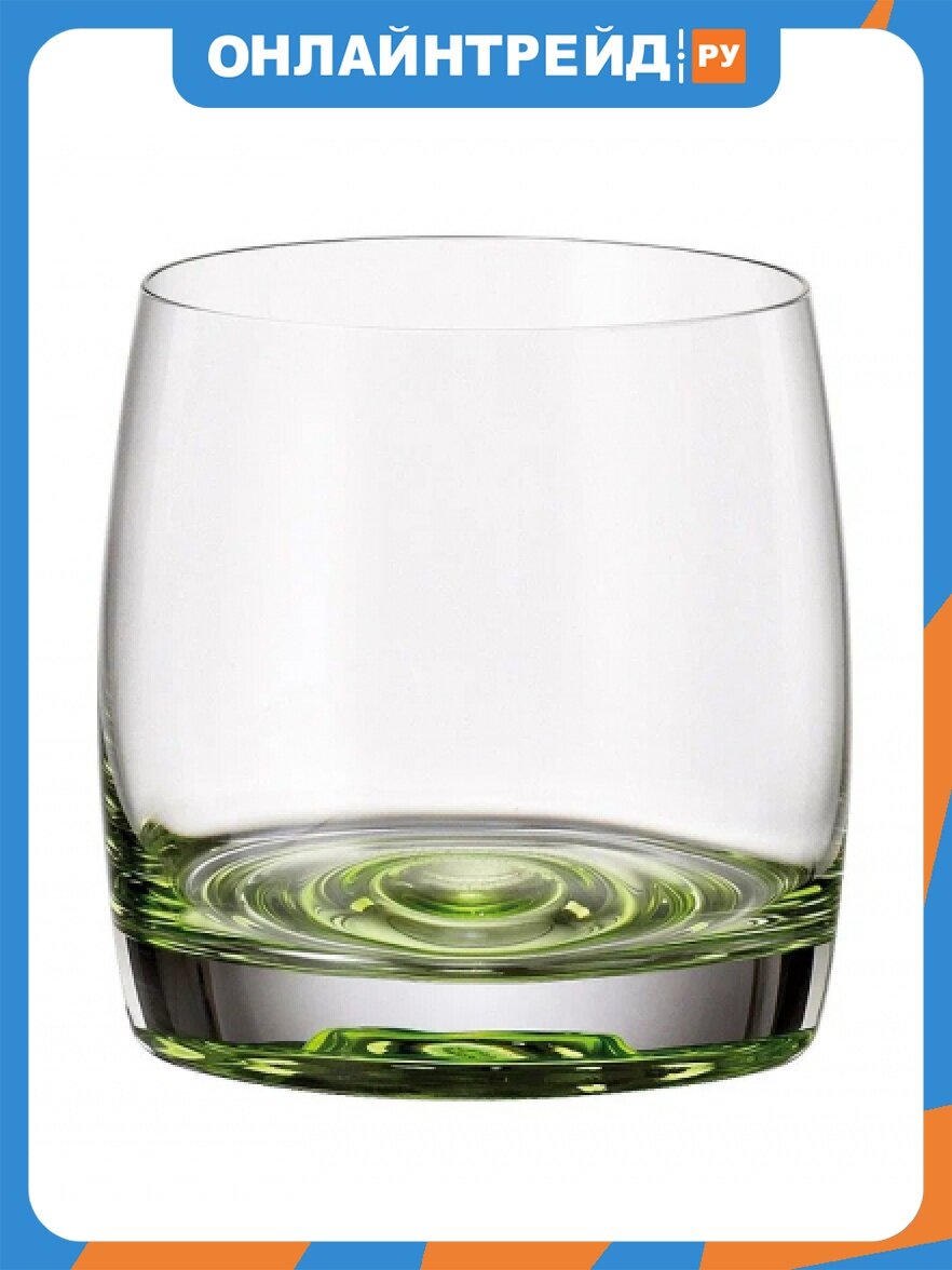 Набор стаканов для виски Crystal Bohemia "PAVO AQUA" green, 230 мл (набор 6шт)