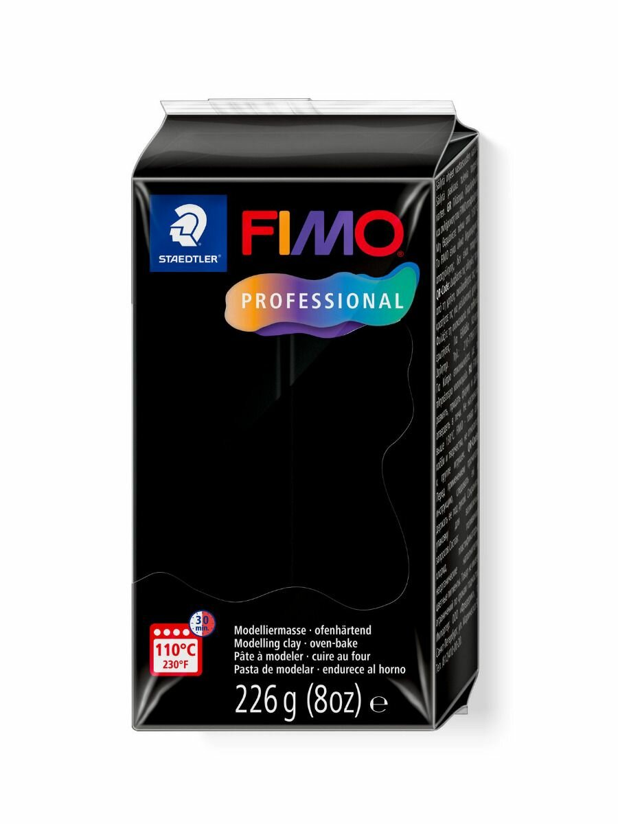 Полимерная глина Professional, 454 г, цвет черный, FIMO, в полиэтиленовой пленке