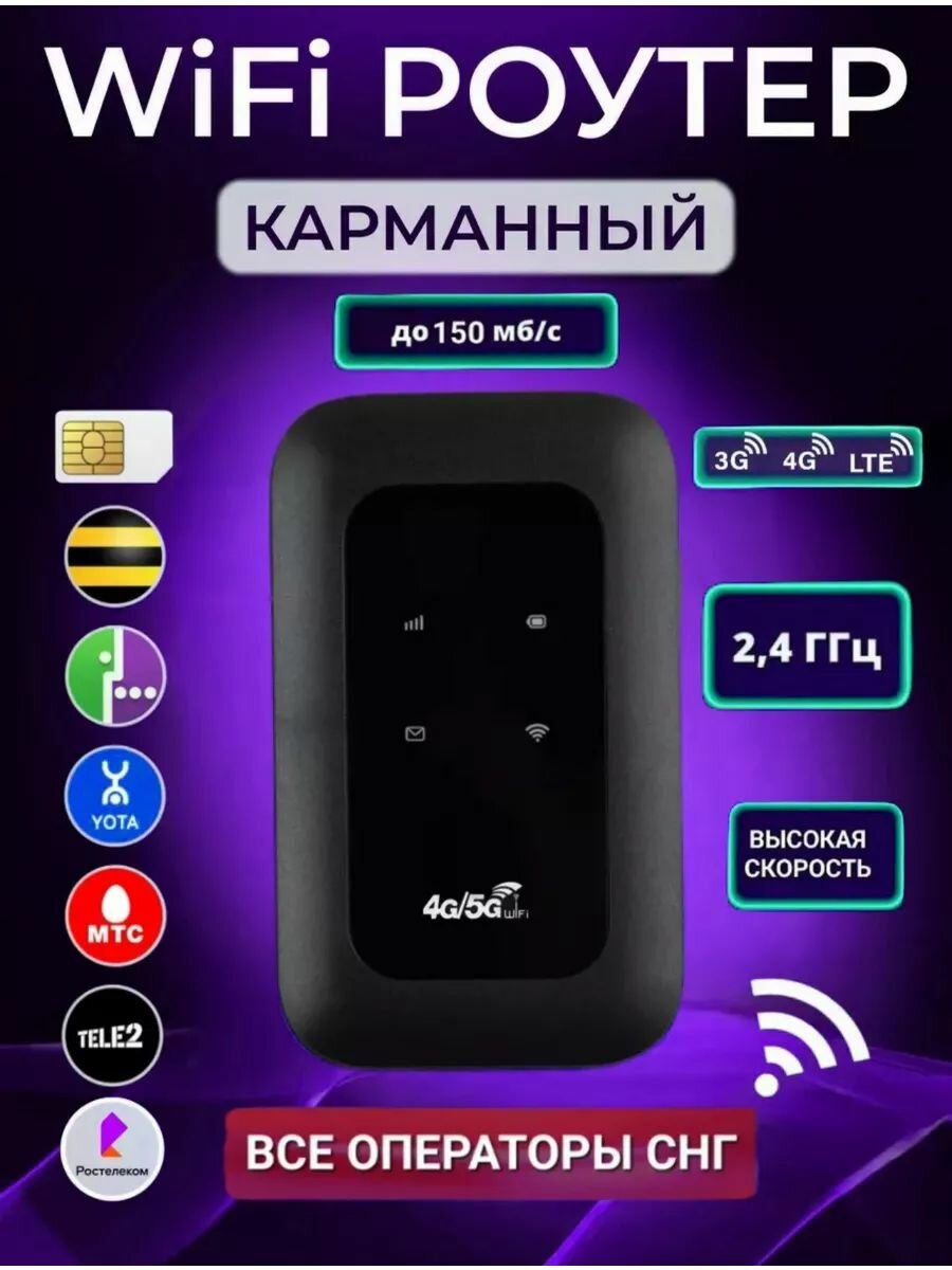 Wi-Fi роутер портативный 4G LTE