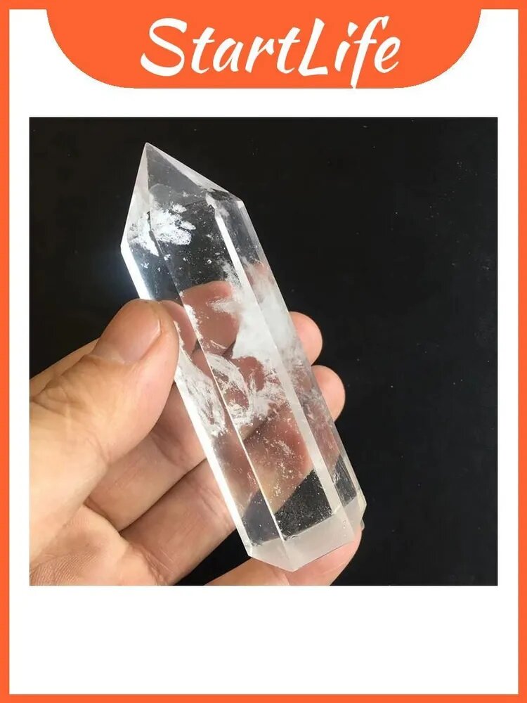 Натуральный кварцевый кристалл healing wand, прозрачный белый, 7-9 см