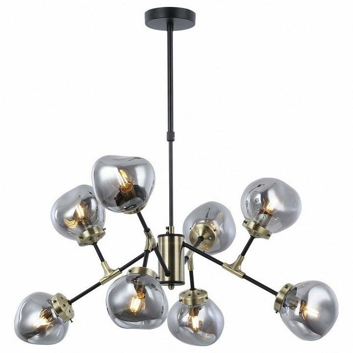 Люстра Omnilux Volano OML-95207-08 цвет плафона подвески Светло-серый, цвет арматуры Черный