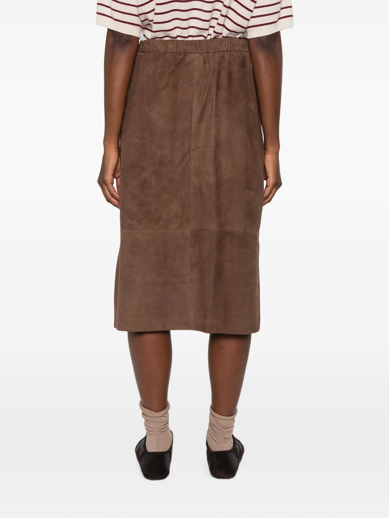 Юбка Max Mara Drawstring-waist suede skirt, размер 40 — фото 1
