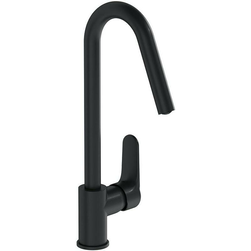 Смеситель для кухни Vitra Root Round A4274236EXP черный матовый, рычажный, латунь