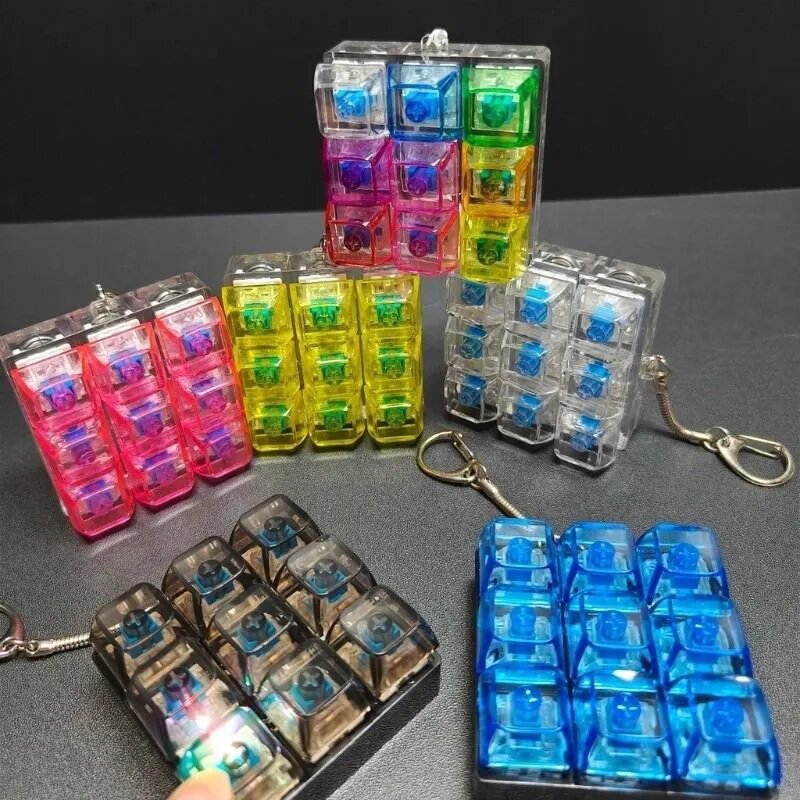 Брелок с LED-клавиатурой антистресс игрушка для взрослых, фиджет-кликер для снятия напряжения, интересная подвеска для ключей