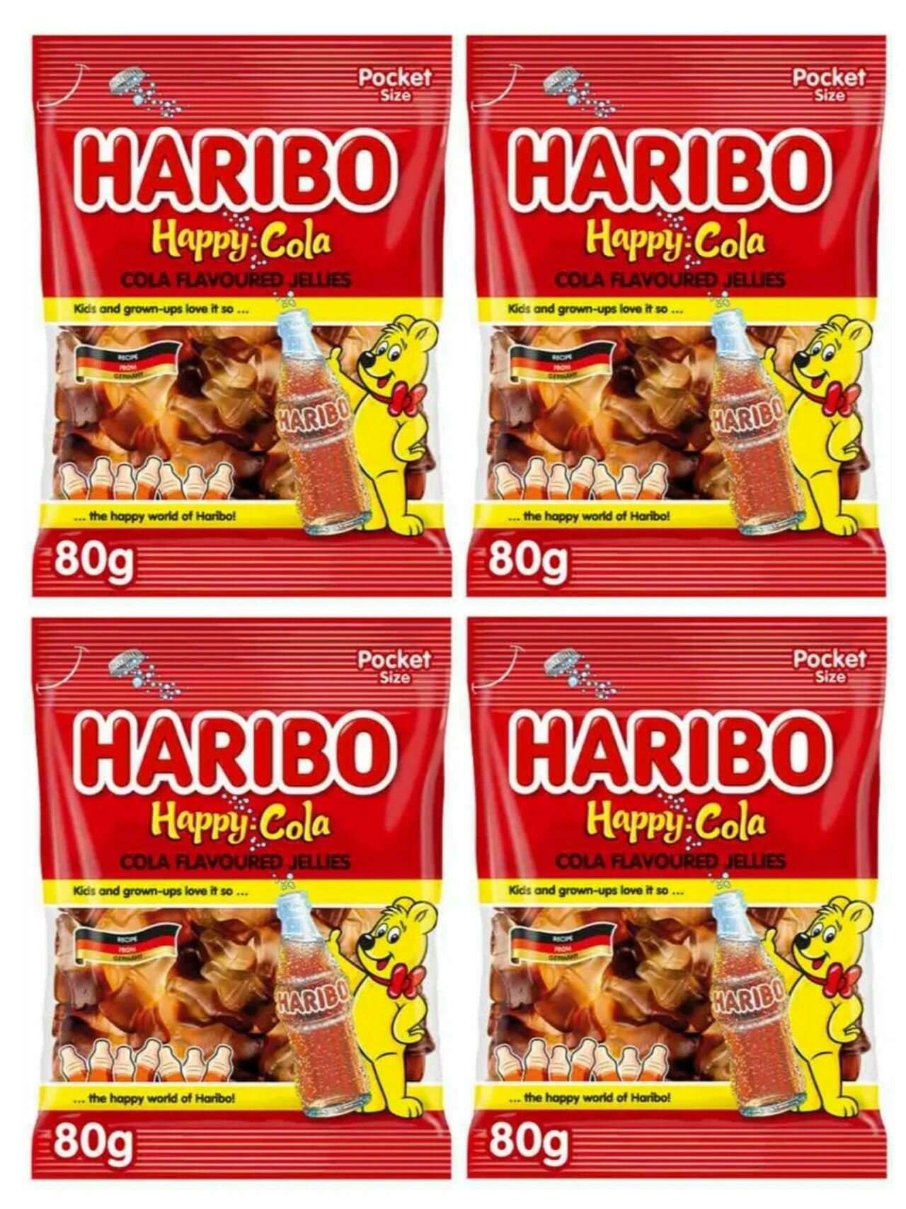 Мармелад Haribo Happy Cola, 4шт по 80г