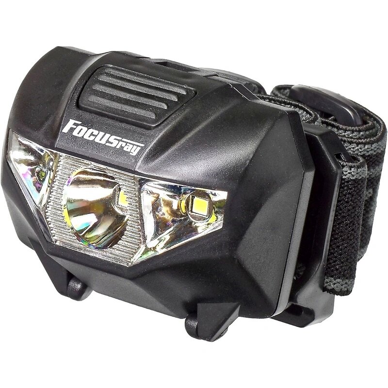 Фонарь налобный FOCUSray1053 1W+2 белых светодиода 1/60/240