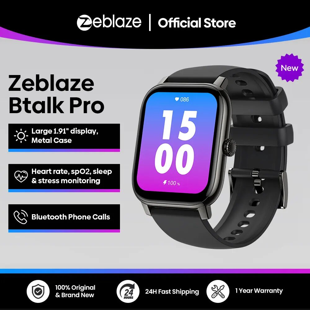 Zeblaze Btalk Pro, черные, 1.91" — фото 1