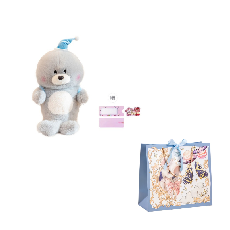 Плюшевые игрушки AOLETU "Морской лев", 50CM EU, Backpack Seal+Puppy Pull-Out Greeting Card