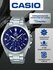 Наручные часы CASIO, синий, серебряный