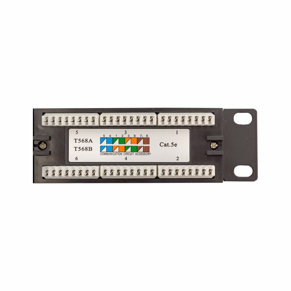 Патч-панель EKF teracom 19' cat.5e 1u неэкранированная utp 24 порта rj-45 110 idc TRC-PPNL-5EUTP-1U24