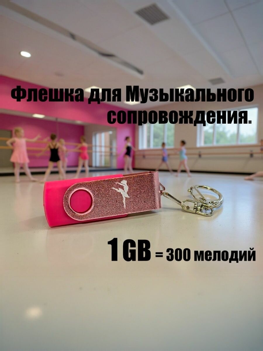 Grand-usb 1 ГБ USB-флеш-накопитель Балет, USB 2.0, до 15 мб/сек, Пластик, розовый