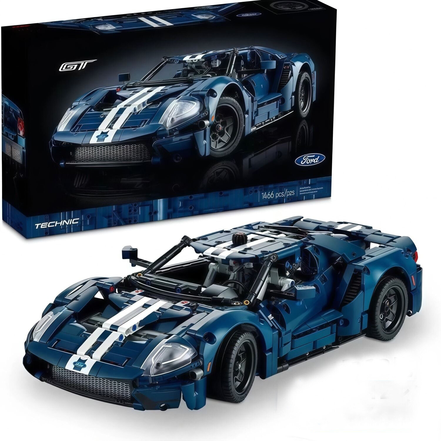 Конструктор Совместим с LEG.O Technic 42154 Суперкар Форд Ford GT 2022, 1466 дет, инерционный, с двигателем.