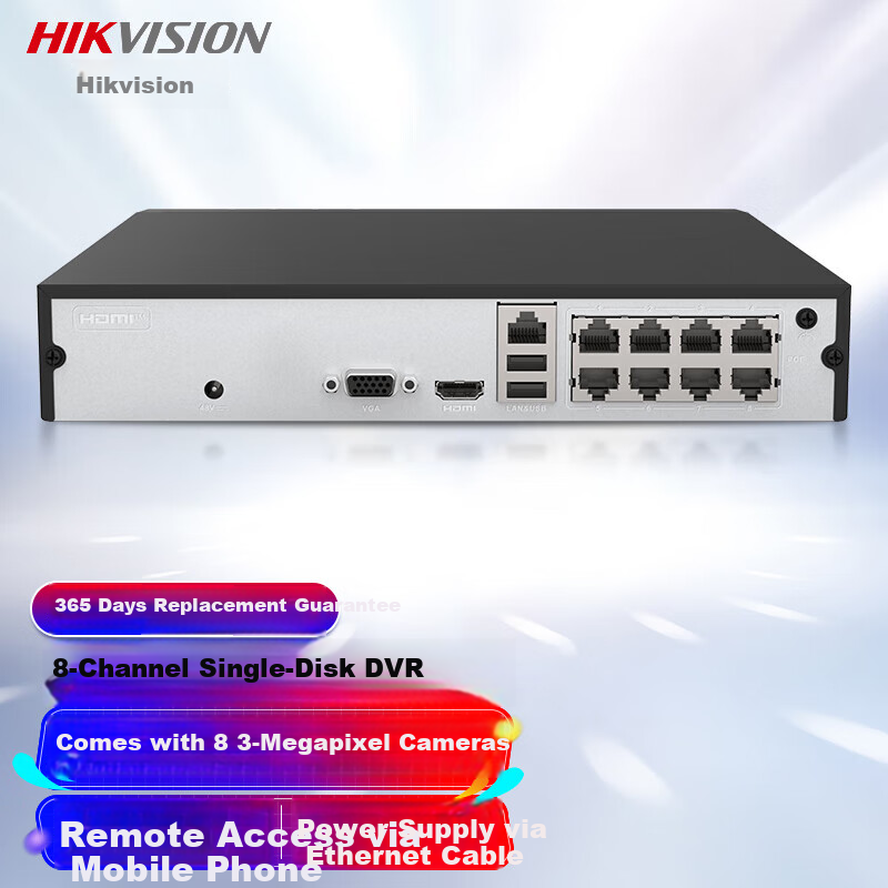 HIKVISION 8-канальный NVR видеорегистратор с поддержкой 6 ТБ жесткого диска и удаленным доступом через смартфон