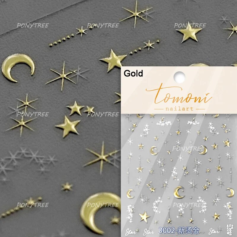 Наклейки для ногтей PONYTREE Gold Stars MP5156TO3002XTJ
