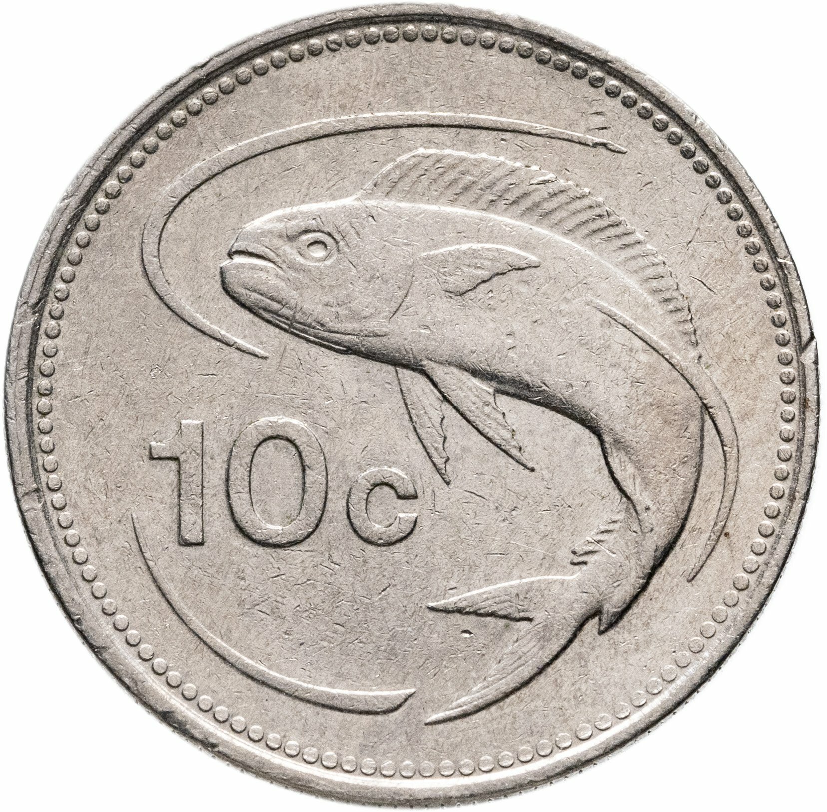 Мальта 10 центов cents 1986 лодка, Мельхиор медь-никель, в сохранности XF