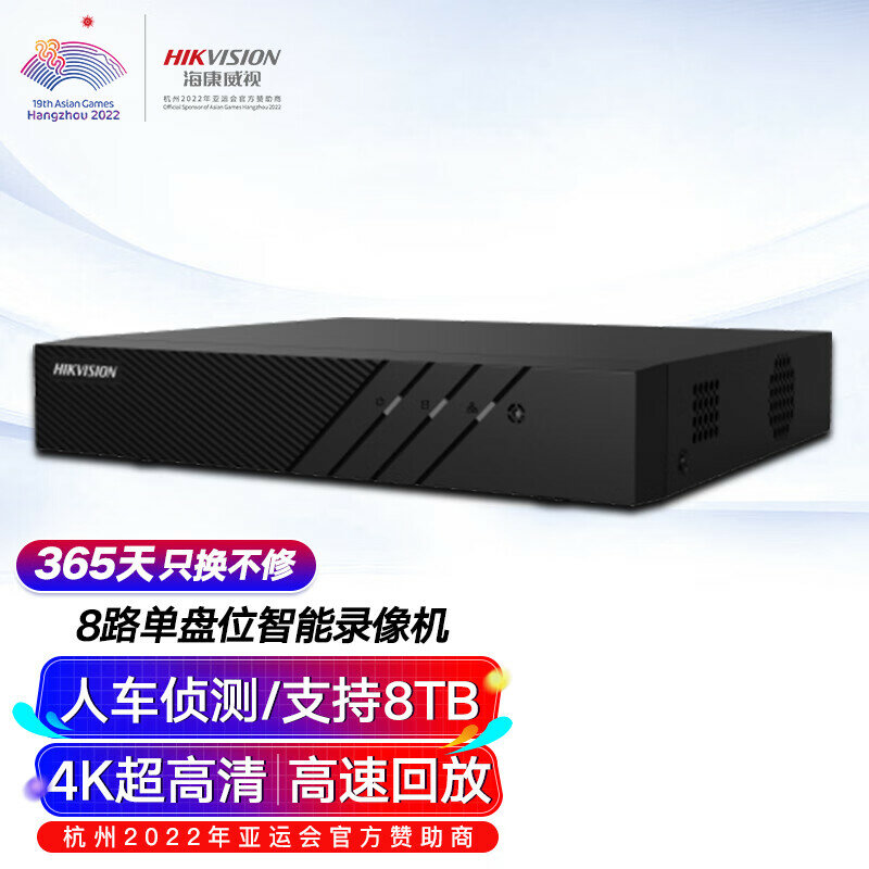 HIKVISION 8-канальный NVR 4K Ultra HD с детекцией человека и транспорта и мобильным удаленным доступом DS-7808N