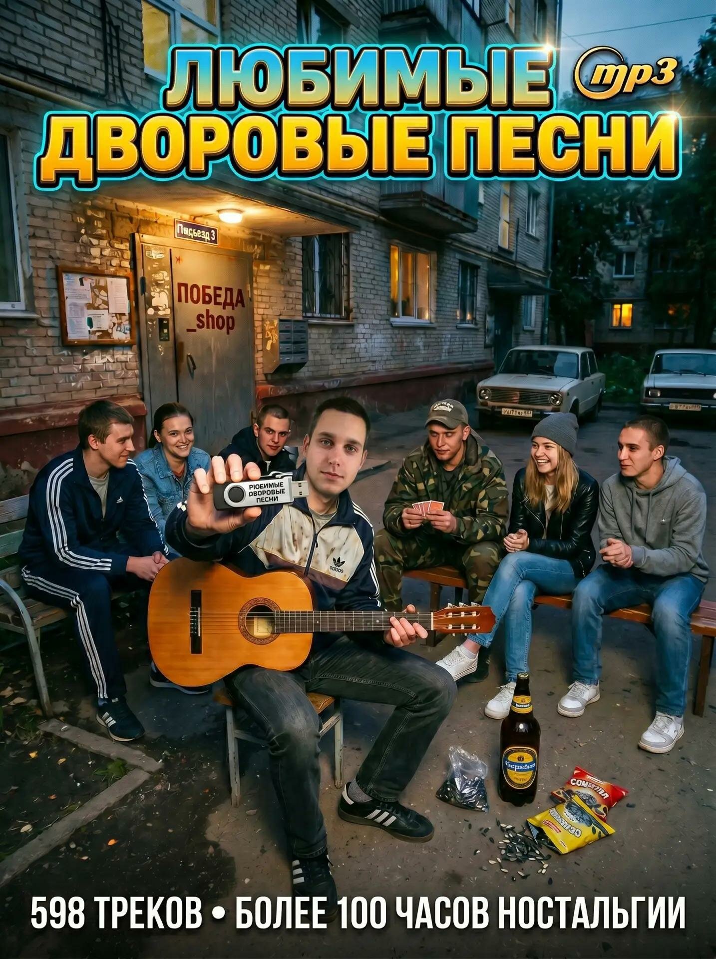 Любимые дворовые песни на USB флешке.