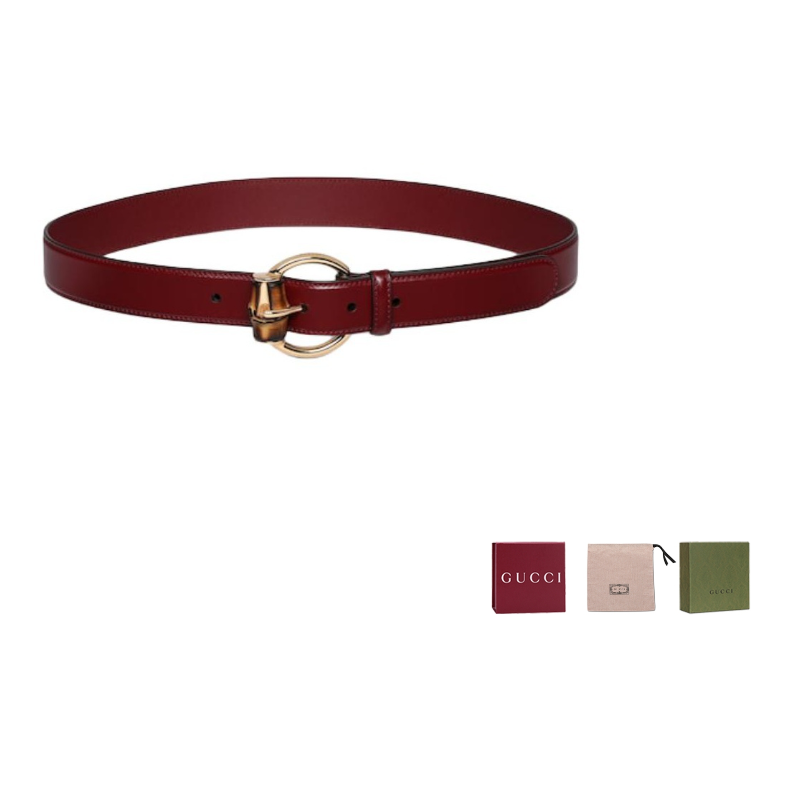 GUCCI Кожа и металл Кожаные ремни Женские Красный Ширина корпуса 3 см 90