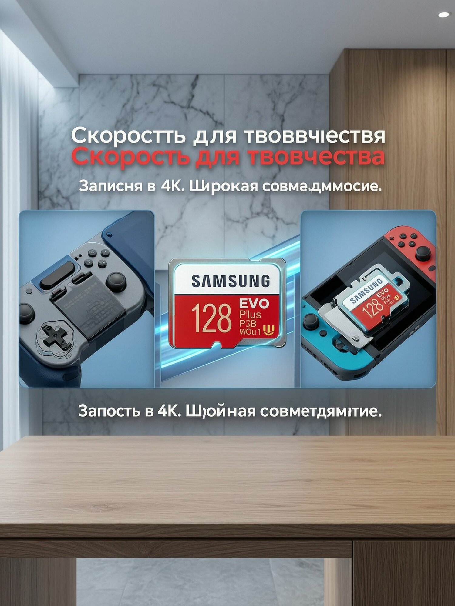 123 ГБ Карта памяти microSDXC, Class 10, UHS-I U3, запись - 90 Мбайт/сек, чтение - 100 Мбайт/сек