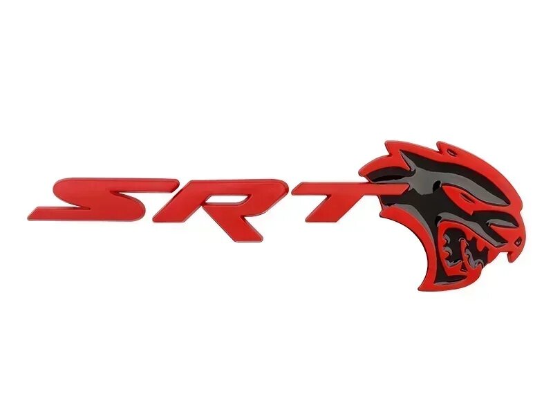 Эмблема Dodge SRT Hell Cat, чернo-красная