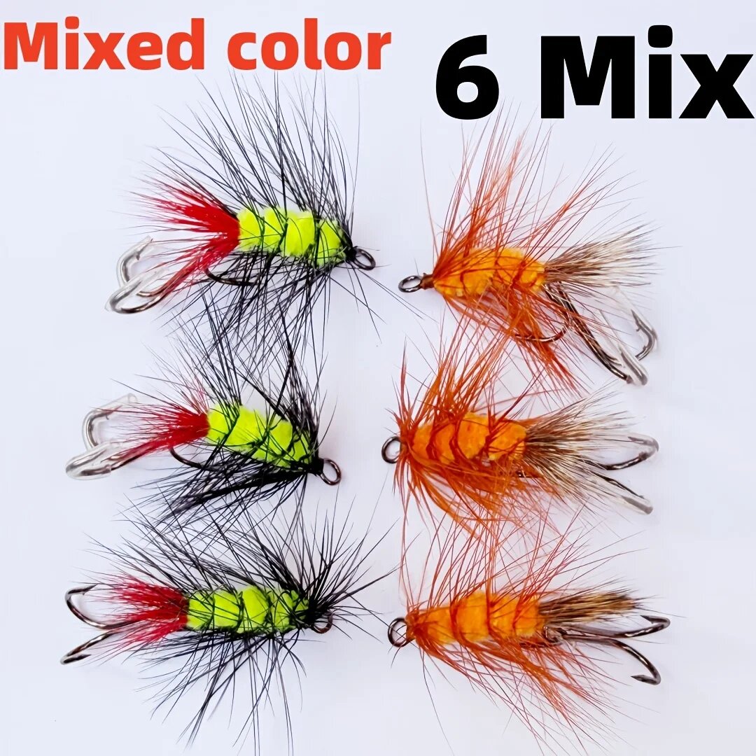Сухие мушки для нахлыстовой рыбалки 6 шт. 6PCS Mix