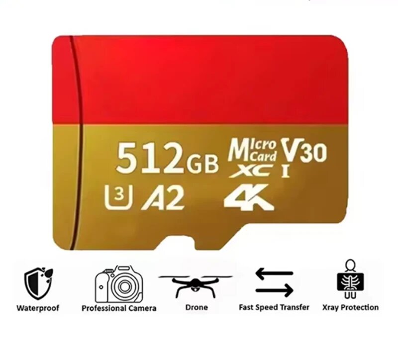 Micro TF карта памяти V30 Class10 128 ГБ - 2 ТБ 512GB