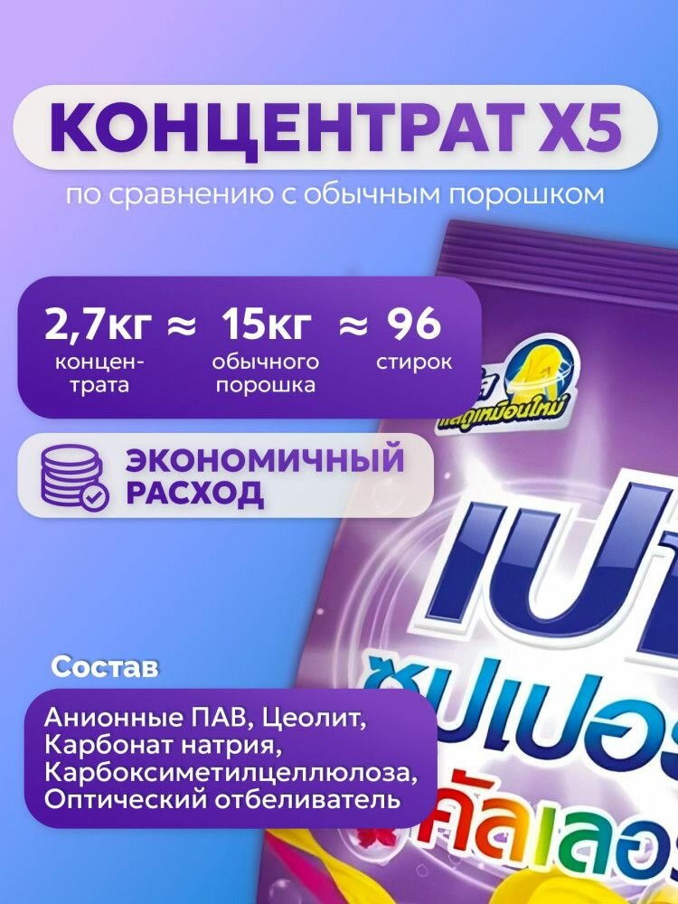 Lion Стиральный порошок 2700 г 96 стирок Для цветных тканей