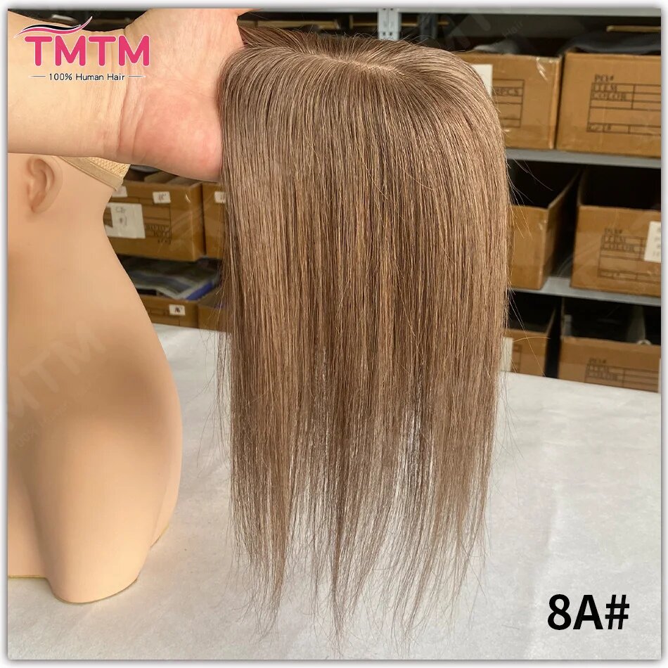 Натуральные волосы топпер Remy 12 дюймов 7x11 см Color 8A