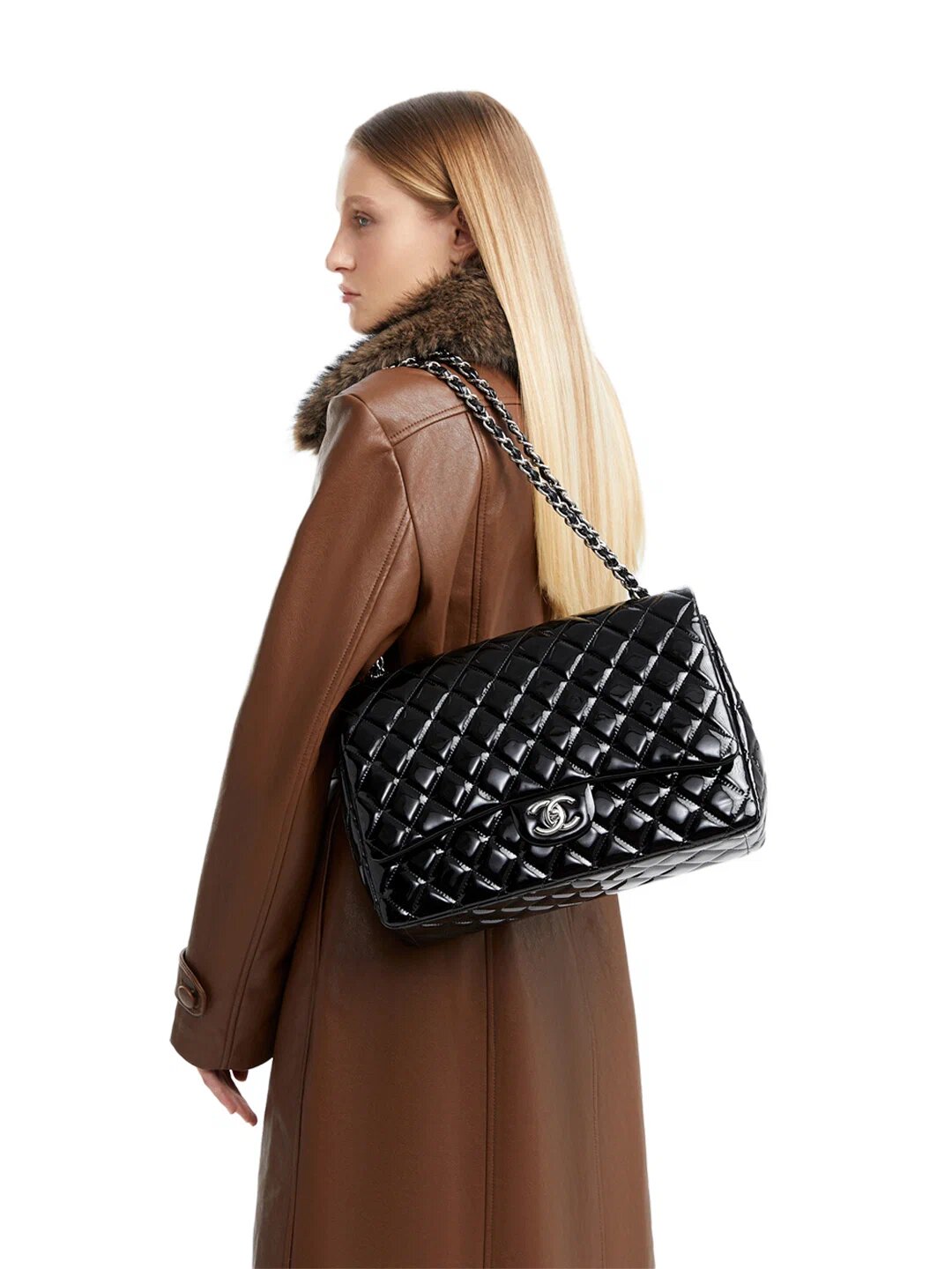 Сумка кросс-боди Chanel Classic Double Flap Maxi, черная — фото 1