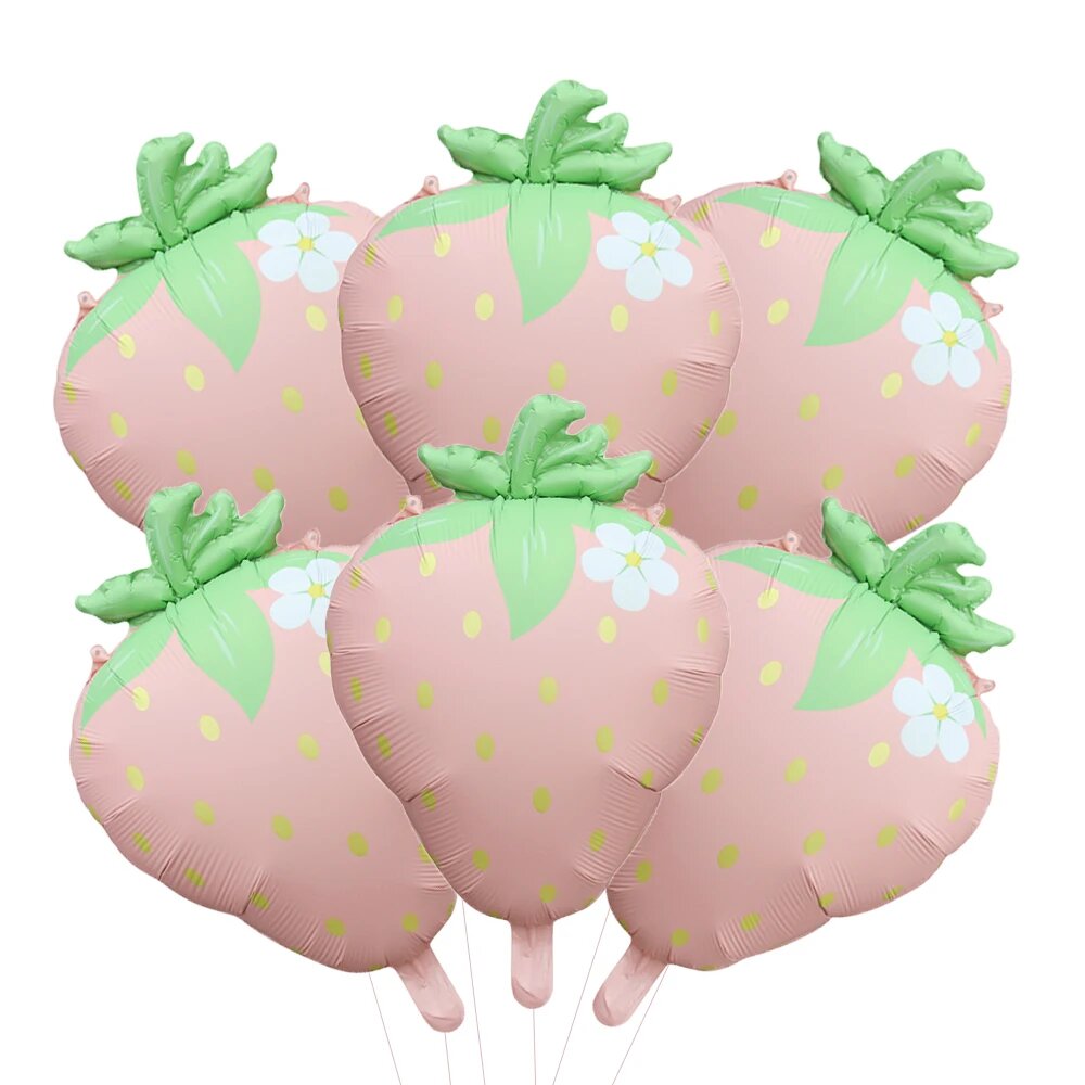 Клубничные шары из фольги KUKUZHU для праздника 6pcs1