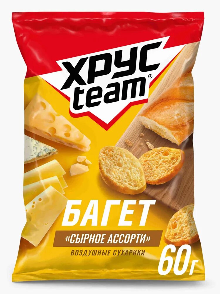 Сухарики Хрусteam Багет со вкусом сыра, 60 г