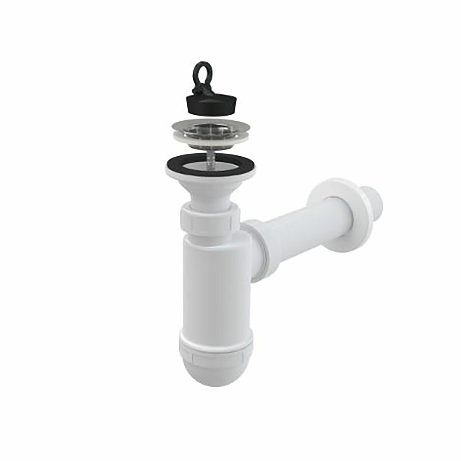 Сифон для умывальника 1 1/2*40 A41/AG210512140 с пробкой, с трубой 40*40 ALCAPLAST/Alcadrain
